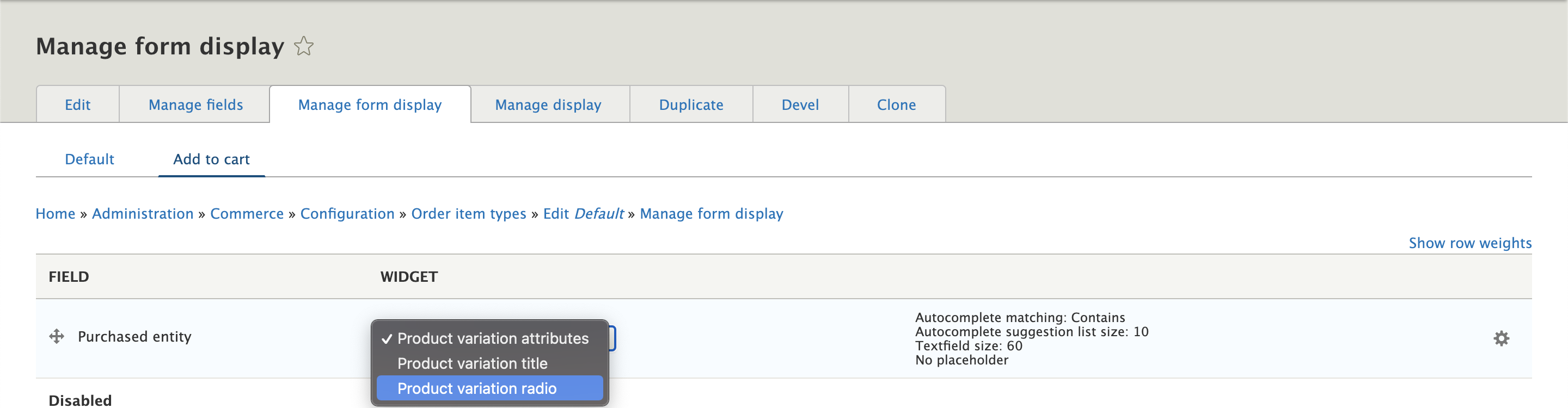 Commerce Product Variation Radio Widget | Drupal.org